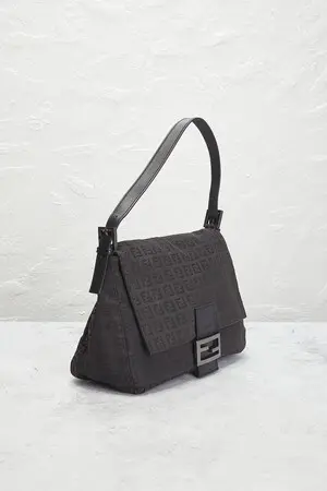Fendi Zucchino Mama Baguette Shoulder Bag - Brown