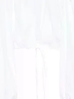 ACTUALEE Tie-fastening Puff-sleeve Top