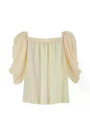 Chloé Puff-sleeve Top - Neutrals