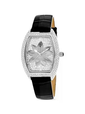 CHRISTIAN VAN SANT Lotus Crystal 36mm Quartz Watch - Silver