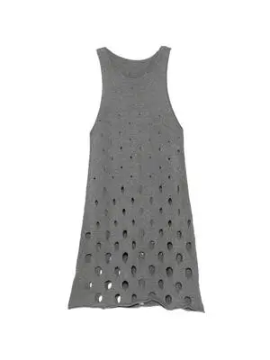 Gimaguas Aros Perforated Sleeveless Dress - Grey