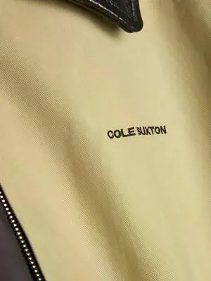 COLE BUXTON Leather-collar Logo-print Jacket