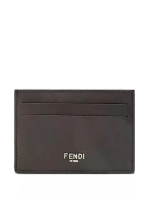 Fendi Logo-plaque Textured Cardholder