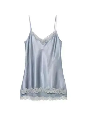 Max & Moi Lace-trim Blouse - Blue