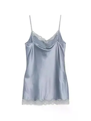 Max & Moi Lace-trim Blouse - Blue