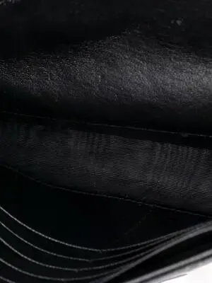 Saint Laurent Chevron Leather Wallet On Chain Bag - Black
