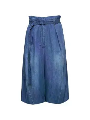 YCH Ruffled-waist Wide Leg Jeans