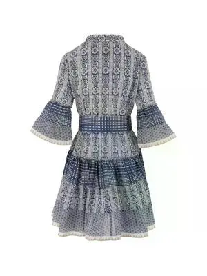 PEP'S Geometric-pattern Ruffled Dress