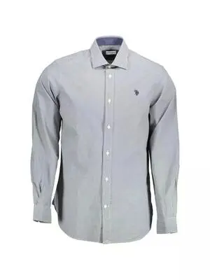 U.s. Polo Assn. Gingham-check Long-sleeved Shirt - Blue