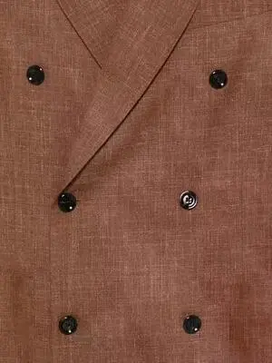 LARDINI Double-breasted Peak-lapel Jacket - Brown