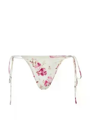 Magda Butrym Floral-print Tie-side Bikini Bottom - Neutrals