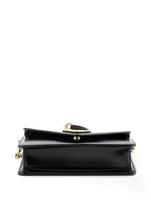 Prada Triangle Logo Envelope Chain Crossbody Bag - Black