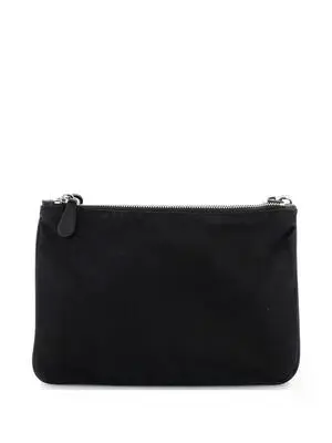 Prada Re-edition 2000 Double Zip Shoulder Bag Tessuto Small Crossbody Bag - Black