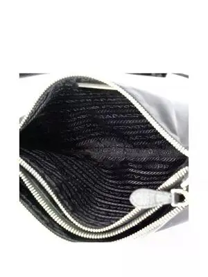 Prada Re-edition 2000 Double Zip Shoulder Bag Tessuto Small Crossbody Bag - Black