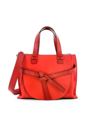 Loewe Gate Tote Leather Satchel - Red