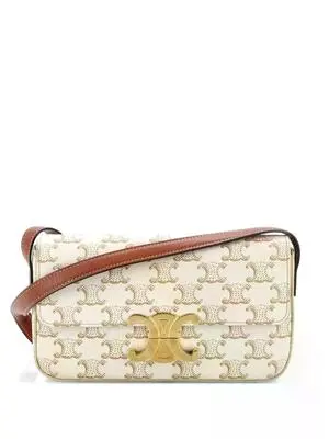 Celine Triomphe East-west Coated Canvas Shoulder Bag - Neutrals
