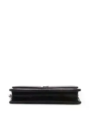 Saint Laurent Monogram Wallet On Chain Matelasse Chevron Leather - Black
