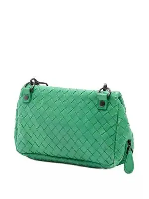 Bottega Veneta Mini Nappa Intrecciato Expandable Chain Flap Crossbody Bag - Green