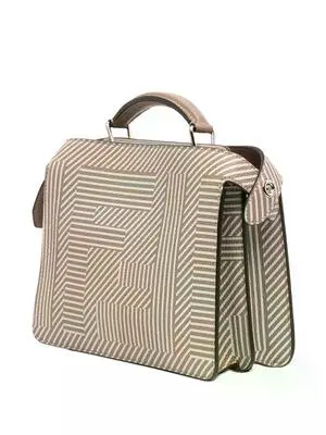 Fendi Small Zucca Leather Peekaboo Iseeu Satchel - Brown