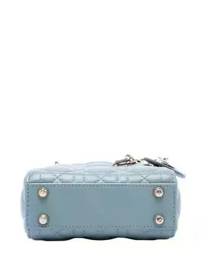 Dior 2021 Micro Lambskin Cannage Lady Satchel - Blue