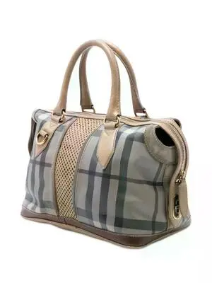 Burberry Smoke Check Gilmoure Satchel - Grey