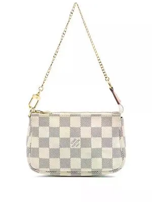 LOUIS VUITTON Damier Azur Mini Pochette Accessoires - White