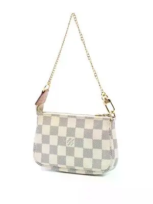 LOUIS VUITTON Damier Azur Mini Pochette Accessoires - White