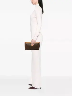 Celine 2000-2025 Macadam Coated Canvas Clutch