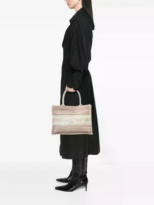 Dior 2020 Embroidered Book Tote Bag - Grey