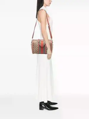 Gucci Medium Gg Canvas Web Joy Boston Bag Satchel - Neutrals
