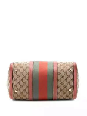 Gucci Medium Gg Canvas Web Joy Boston Bag Satchel - Neutrals