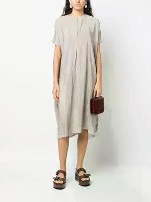 DANIELA GREGIS Silk Midi Shirt Dress