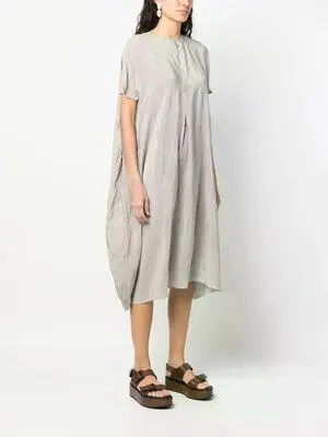 DANIELA GREGIS Silk Midi Shirt Dress