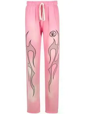 HELLSTAR Flame-print Track Pants - Pink