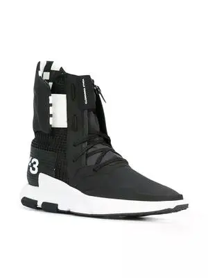 Y3 Logo Print High Top Sneakers