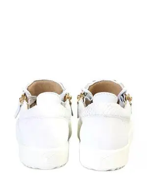 GIUSEPPE ZANOTTI Nicki Snake-effect Leather Lace-up Sneakers - Black