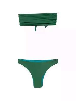 FISICO Knot-detail Bandeau Bikini - Green