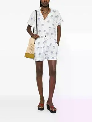 ELLEBLEU Palm-print Short-sleeve Shorts Set