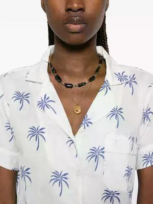 ELLEBLEU Palm-print Short-sleeve Shorts Set