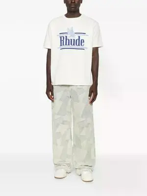 Rhude Crew Neck T-shirts - Neutrals