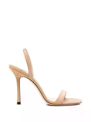 JIMMY CHOO Suede Stiletto Sandals - Neutrals