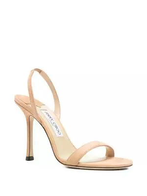 JIMMY CHOO Suede Stiletto Sandals - Neutrals
