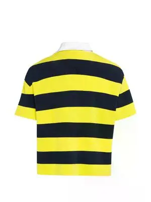 A.W.A.K.E. Mode Striped Knit Polo Top - Yellow