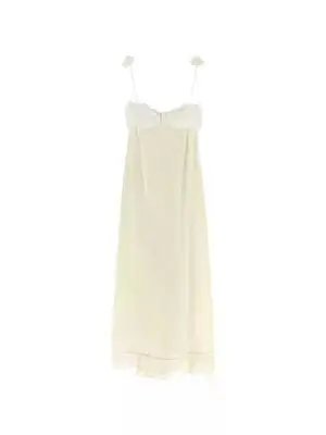 Magda Butrym Jacquard-silk Embroidered Midi Dress - White