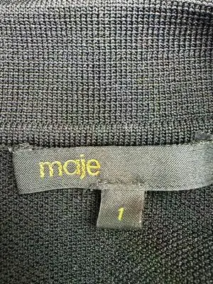 Maje Cropped Contrasting Cardigan Sweater