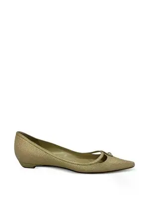 Jimmy Choo Gold Tone Flats For Women