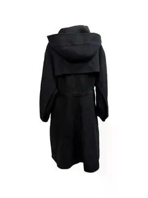 Sandro Zip-up Hooded Coat With Drawstring Waist