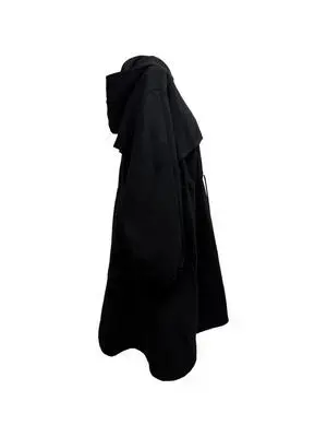Sandro Zip-up Hooded Coat With Drawstring Waist