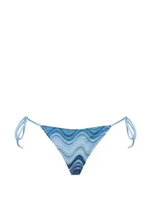 MC2 SAINT BARTH Wave-pattern Bikini Bottom - Blue
