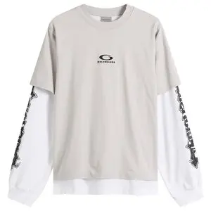 Balenciaga Metal Merch Double T-shirt - Light Grey/white